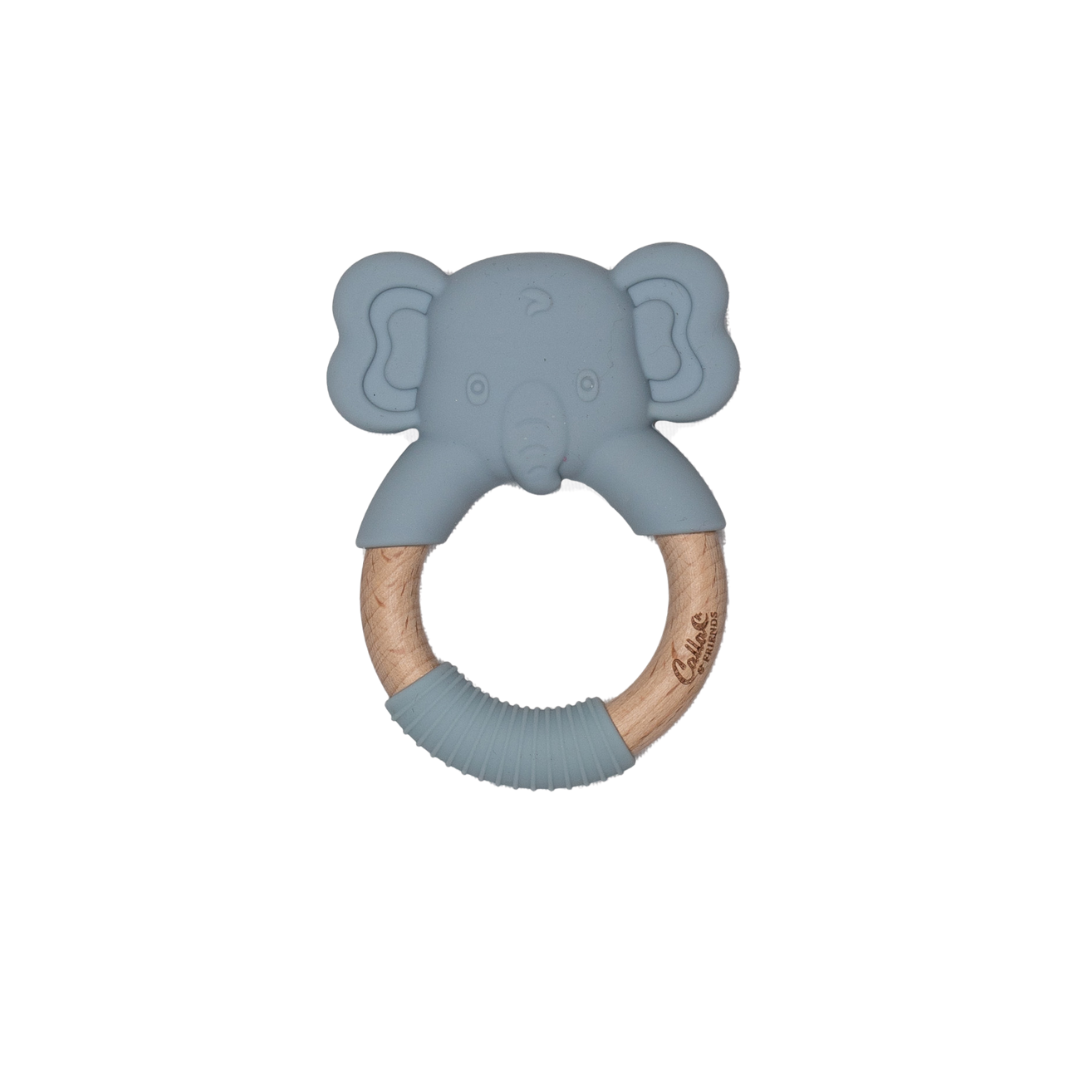 Calla & Friends - Elephant Silicone Teether: Powder Blue | Woodland ...